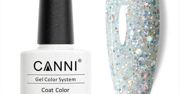 Canni Soak Off Uv/Led 186 Silver Glitter - 7.3ml - e-Color.gr